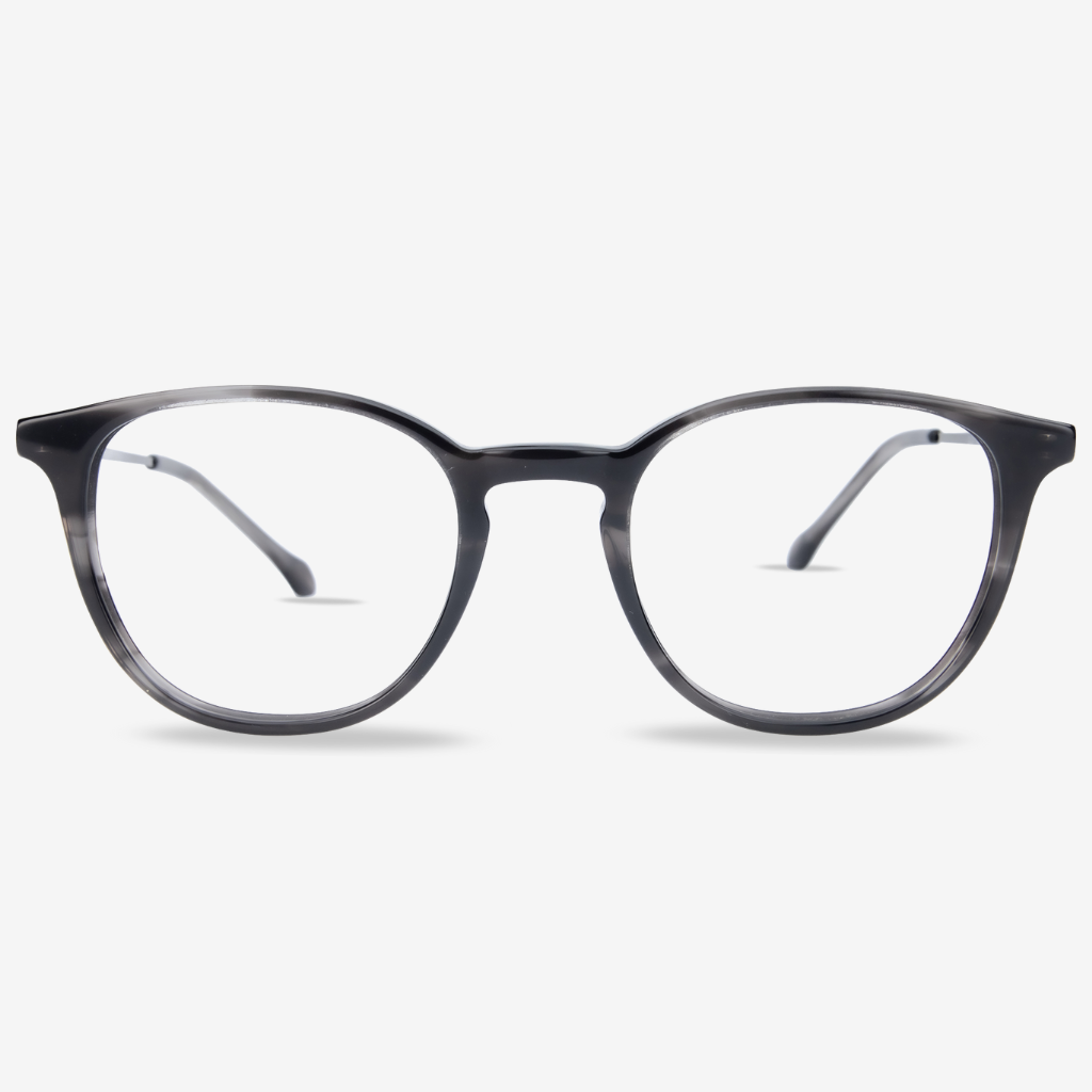 Conroe Eyeglasses: Sleek Boston-Style Frames in Black and Gray Gradients
